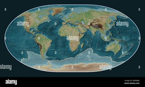 Antarctica Tectonic Plate On The Wiki Style Elevation Map In The Loximuthal Projection Centered