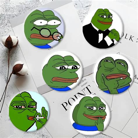 Funny Y Sad Froggp Pepe Badges Tinplate Soft Button Pin Brooch Metal