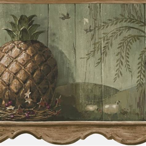 Pineapple Border Wallpaper Etsy