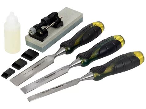 Roughneck Bevel Edge Chisel And Sharpening Kit 6 Piece Carey Tools