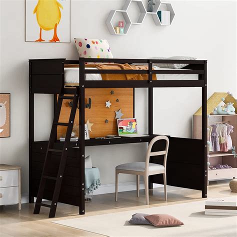 Loft Bed With Desk Loft Bunk Bed Over Desk With Writing