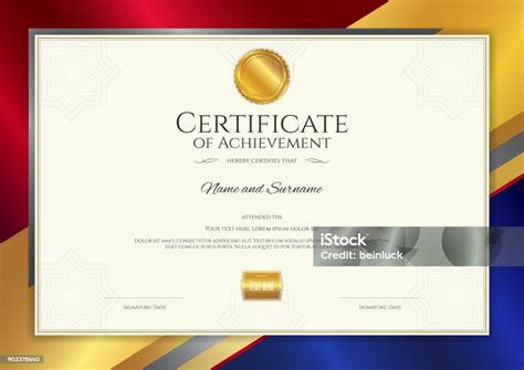 우아한 테두리 프레임 졸업 또는 수료 디플로마 디자인 럭셔리 인증서 템플릿 증명서에 대한 스톡 벡터 아트 및 기타 이미지 증명서 완벽 파란색 Istock