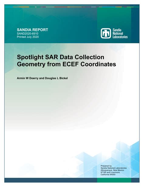 Pdf Spotlight Sar Data Collection Geometry From Ecef Coordinates