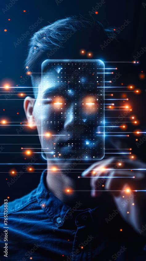 Individual Accessing Digital Identification System Virtual Profile Icon Concept Of Using