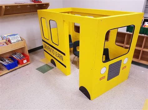 Diy School Bus Table For Kindergarten Classroom Bus Dramatic Play