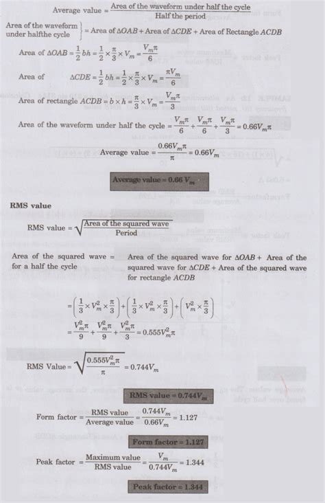 Form Factor And Crest Factor Formula Solved Example Problems