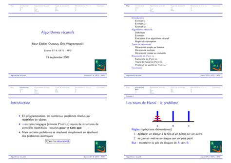 Algorithmes Récursifs