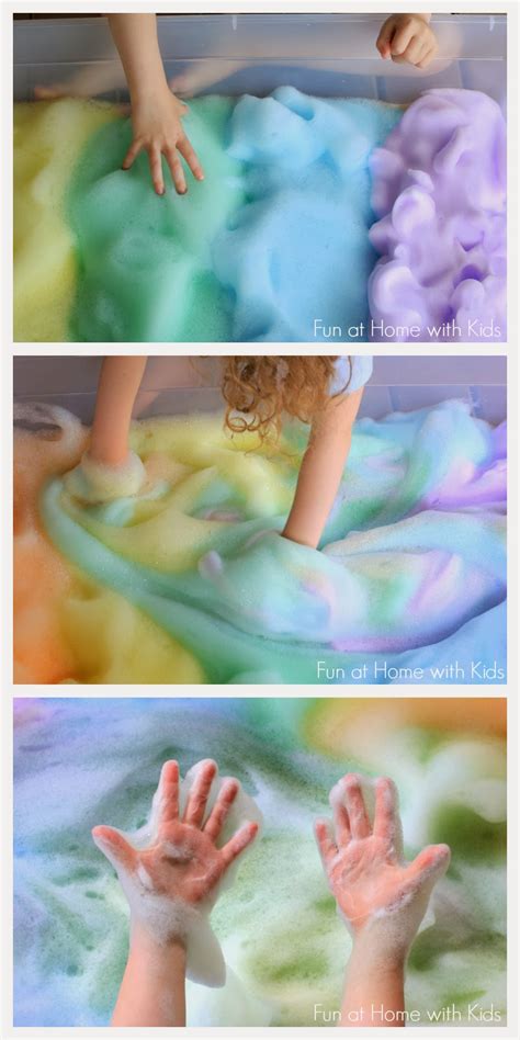 Rainbow Soap Foam Bubbles Sensory Play Rainbow Soap Foam Bubbles Sensory Play
