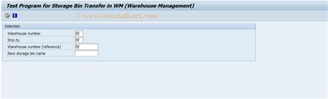 ol10 sap tcode test storage bin data transfer