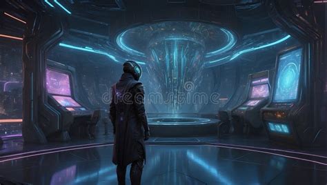 cosmic minuet cyberpunk hacker s galactic dance generative ai stock