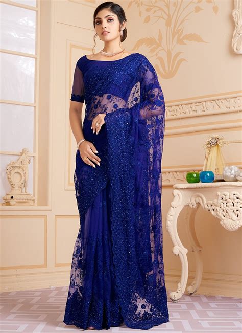 Buy Latest Blue Sarees Online Shopping At Cbazaar