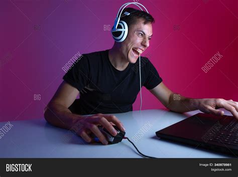 Excited Gamer Wearing Image And Photo Free Trial Bigstock