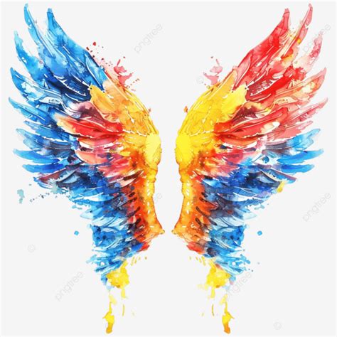 수채화 밝아진에 화려한 천사 날개 그림 천사 날개 페인트 등 수채화 Png 일러스트 및 이미지 에 대한 무료 다운로드 Pngtree