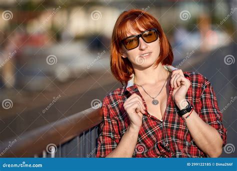 Close Up Portrait Of Sensual Redhead Outdoors Autumn S Warm Embrace