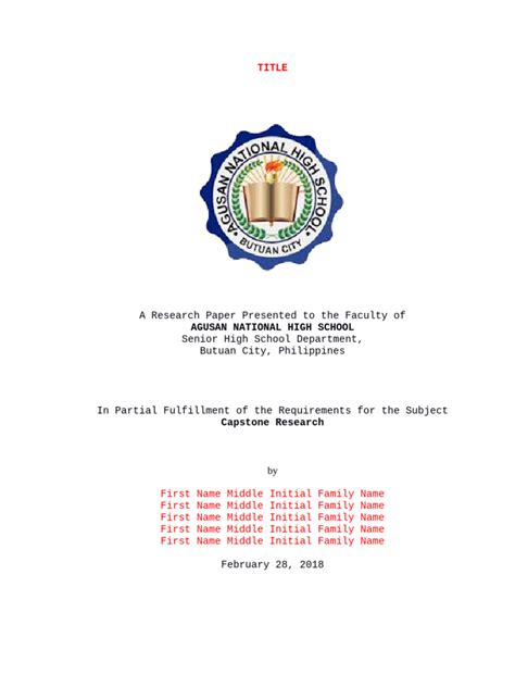 Capstone Research Format Pdf Methodology Science