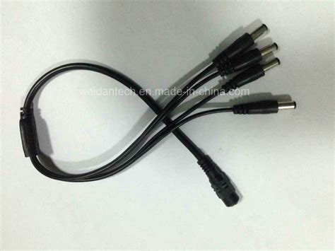 1 In Female 2 3 4 Out Male DC Power Splitter Cable For CCTV Camera China DC Plitter Cable And