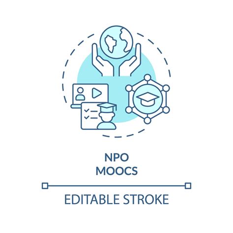 2d Editable Blue Icon Npo Moocs Concept Monochromatic Isolated Vector Mooc Thin Line