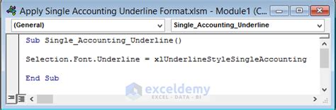How To Apply Single Accounting Underline Format In Excel