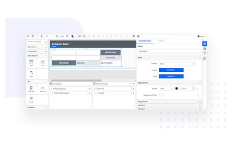 Report Items ASP NET Core Report Designer Bold Reports