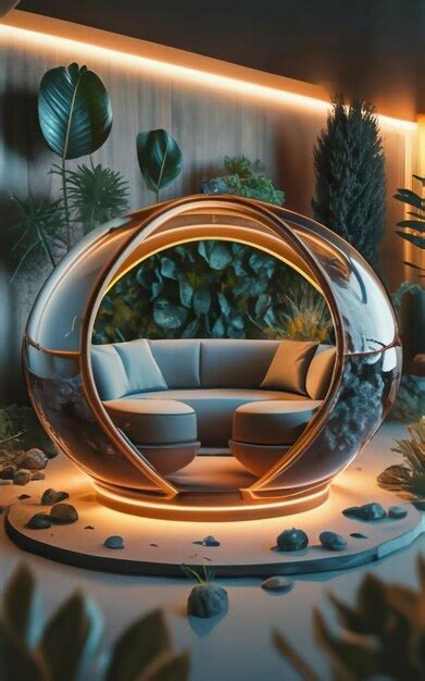 Premium Photo Futuristic Scifi Pod Chair Flat Design
