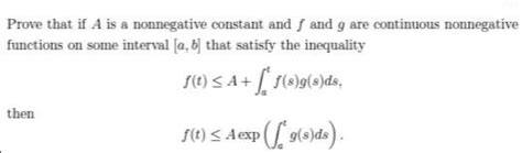 Solved Prove That If A Is A Nonnegative Constant And F And G Chegg