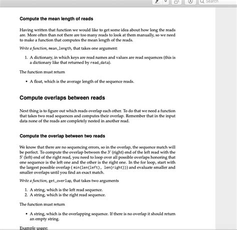 Solved Read The Sequencing Reads Into Your Program Write A