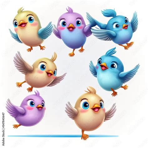 Cartoon Cute Bird Drawing Illustration For Tshirt Clipart Or Sticker