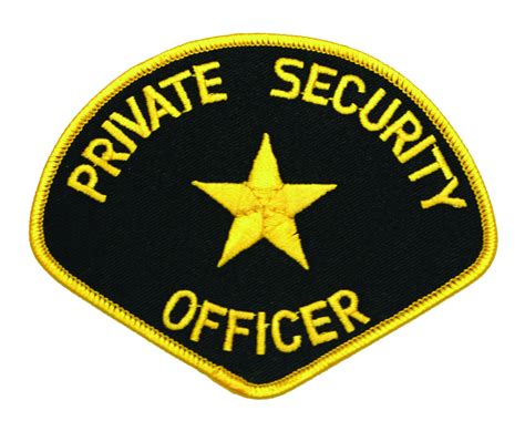 Private Security Officer Shoulder Patch Gold Black Security Uniform Private Security Officer Shoulder Patch Gold Black Security Uniform