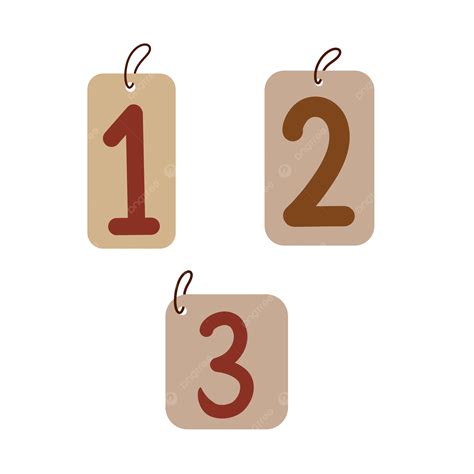 갈색 숫자 1 2 3 숫자 하나 둘 Png 일러스트 및 Psd 이미지 무료 다운로드 Pngtree