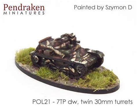 Pendraken 10mm Wwii Polish 7tp Dw Twin 30mm Turrets