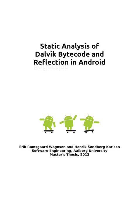 Pdf Static Analysis Of Dalvik Bytecode And Re Ection In Projekter