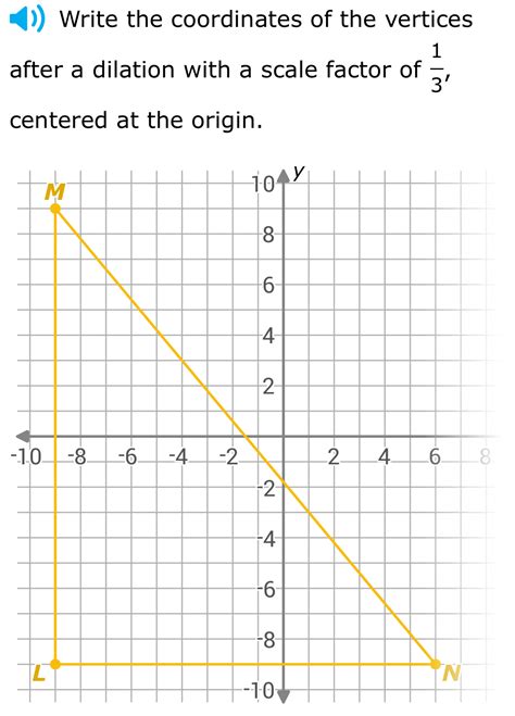 solved write the coordinates of the vertices after a dilation with a
