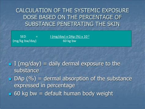 Ppt Exposure To Cosmetics Calculation Of The Safety Margin And The
