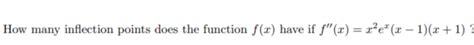 Solved How Many Inflection Points Does The Function F X