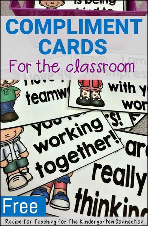 Free Compliment Cards For Building Teamwork In The Classroom