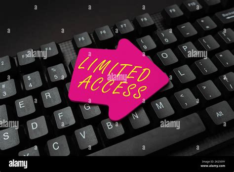 Hand Writing Sign Limited Access Word Written On Having Access