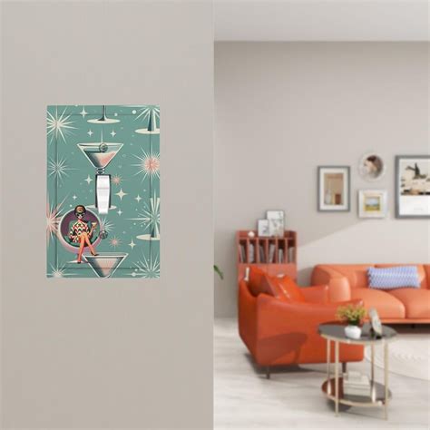 Mid Century Modern Toggle Switch Plate 60s Mod Gal Kitschy Retro Mod Wall Cover With Atomic