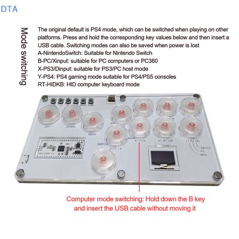 Dta Hitbox Covers Socd Street Fighter Custom Game Ps5 Raspberry Pi Axis Sky2040 Fighg Keyboard