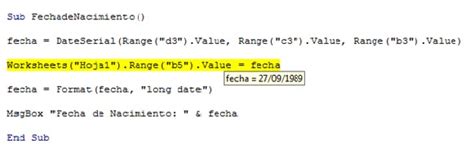 Función Dateserial En Vba Excel Avanzado