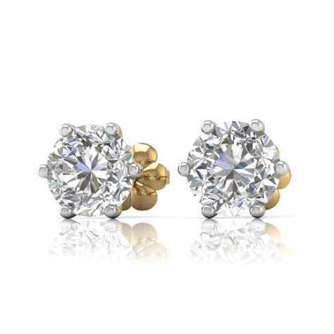 Ladies diamond solitaire earring