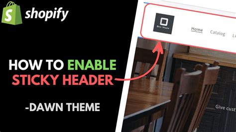 shopify dawn theme how to enable sticky header youtube