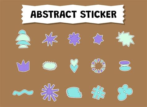 Premium Vector Set Of Vector Abstract Shape Aesthetic Sticker