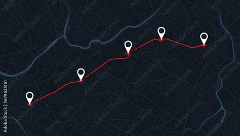 Multiple Destinations From Home Gps Tracking Map Track Navigation Pins On Street Maps