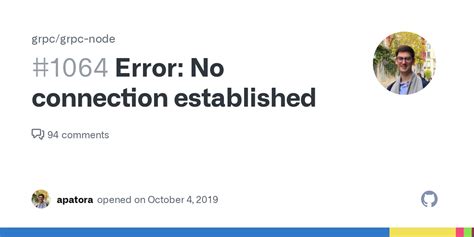 Error No Connection Established Issue Grpc Grpc Node GitHub