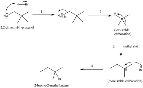 The Reaction Of 22 Dimethyl 1 Propanol With Hbr Is Very Slow And Gives