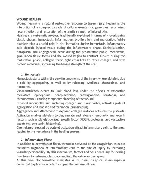 Wound Healing Note Pdf Wound Healing Scar