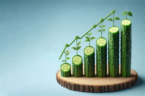 Cucumber Growth Chart Space For Text Stock Image Image Of Gardening