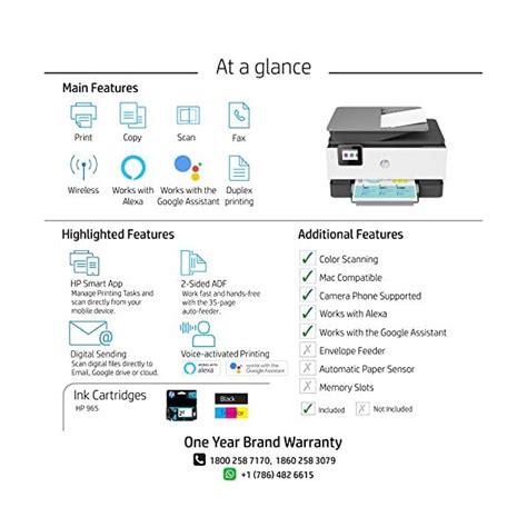 Hp Officejet Pro Wireless Print Copy Scan Fax Automatic Two Sided Printing Automatic