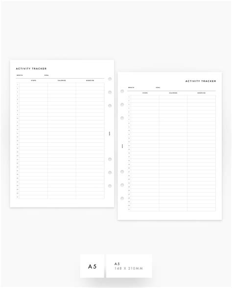 Activity Tracker Printable Planner Inserts 8lotus