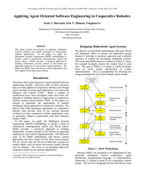 Pdf Applying Agent Oriented Software Engineering To Cooperative Robotics